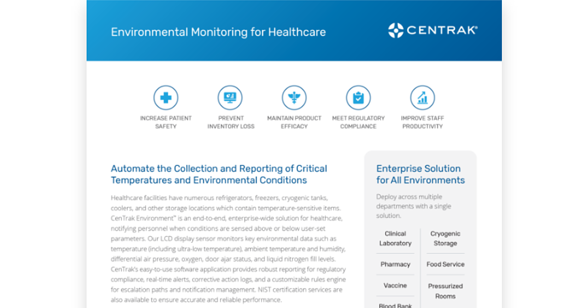 Environmental Monitoring for Healthcare (Brief)